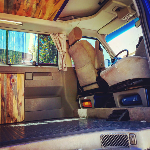 CaveVan real wood replacement tables for Eurovan Weekender.